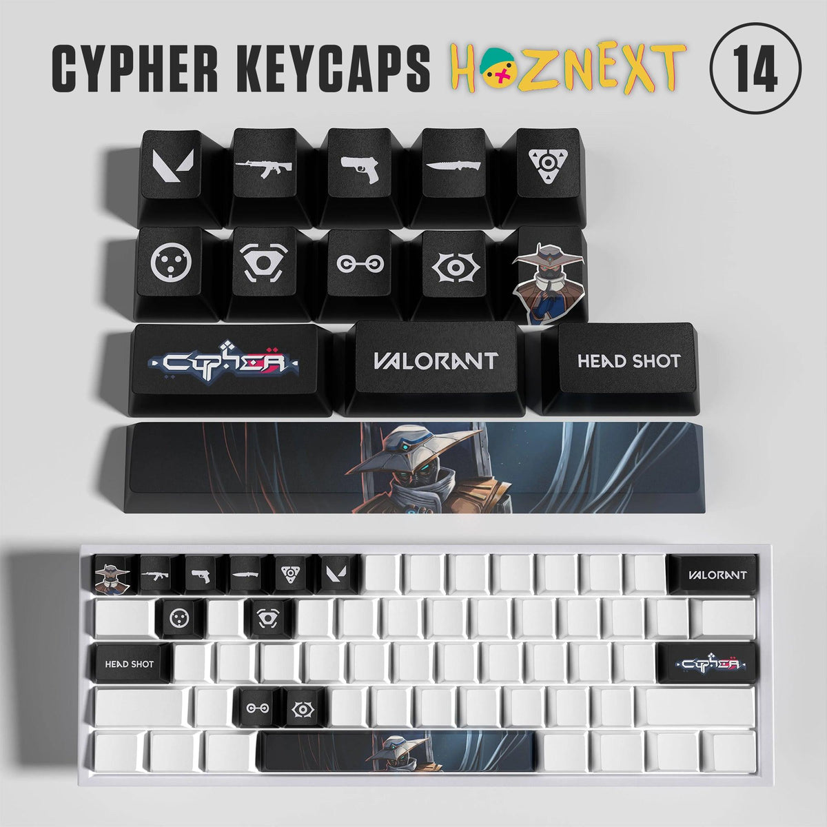 Cypher Custom 29 Keycaps | Cypher Keyboard's Keycaps | VALORANT Keycaps – HozNext