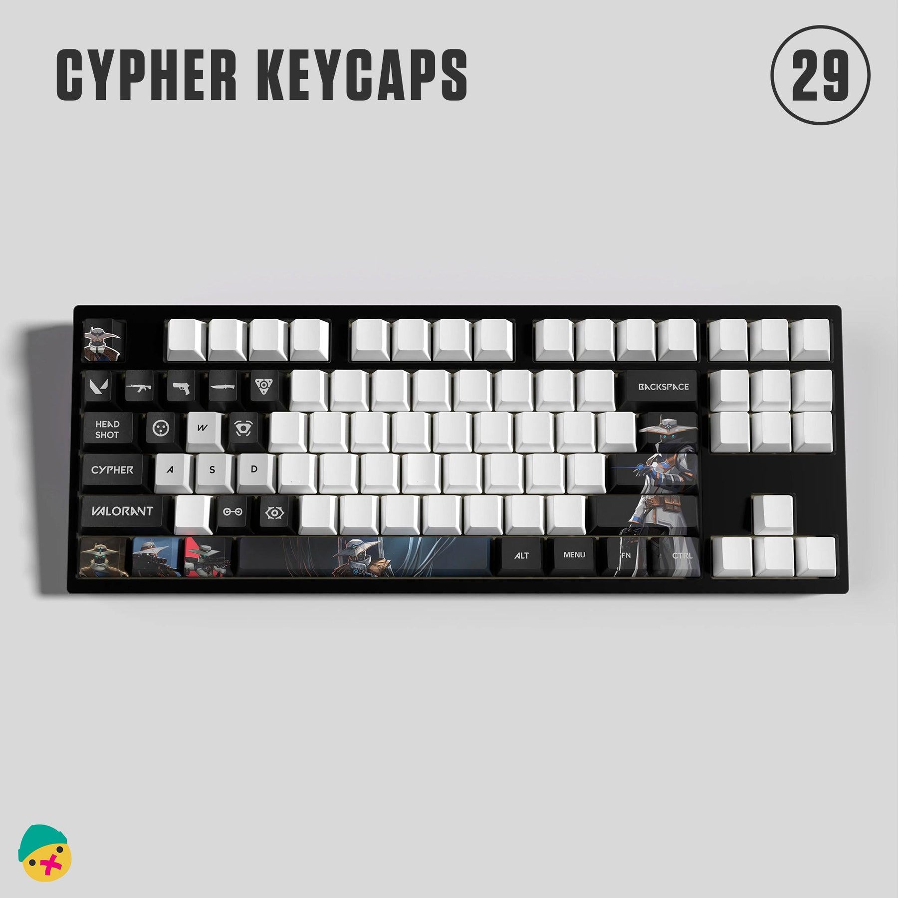 Cypher Custom 29 Keycaps | Cypher Keyboard's Keycaps | VALORANT Keycaps ...