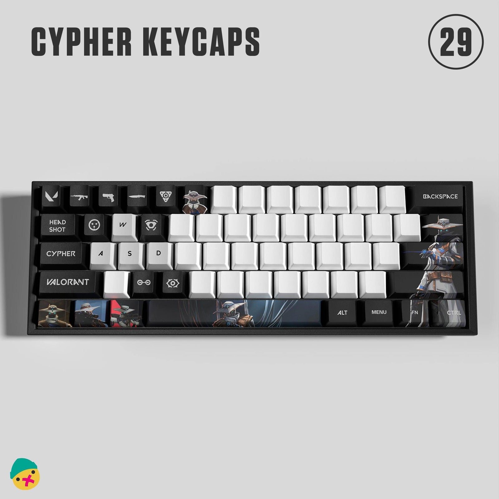 Cypher Custom 29 Keycaps | Cypher Keyboard's Keycaps | VALORANT Keycaps ...
