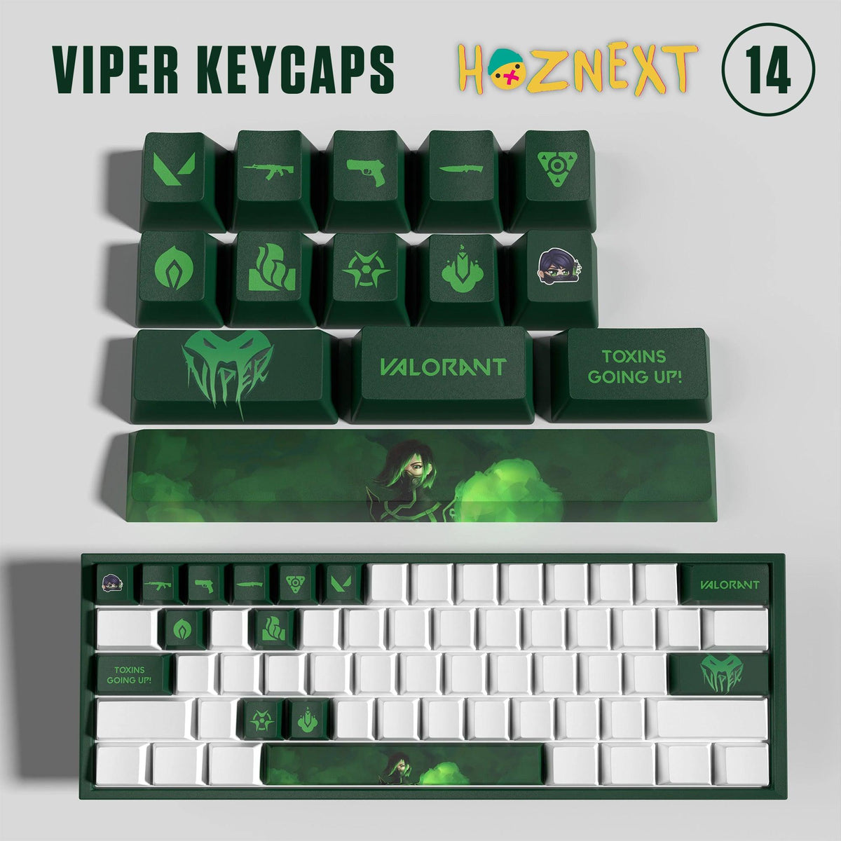 Viper Custom 29 Keycaps | Viper Keyboard's Keycaps | VALORANT Keycaps ...